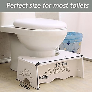 Poop Stool Adult Toilet Stool,7 Inch Toilet Potty Stool for Adult and Kids Aid, Bathroom Stool Detachable Poop Stool Wood Board, Environmentally Friendly Materials Step Stool Toilet Assistance Steps