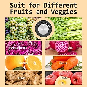 whall Slow Juicer, Masticating Juicer, Celery Juicer Machines, Cold Press Juicer Machines Vegetable and Fruit, Juicers with Quiet Motor & Reverse Function, Easy to Clean with Brush,Grey, ZM1512-C