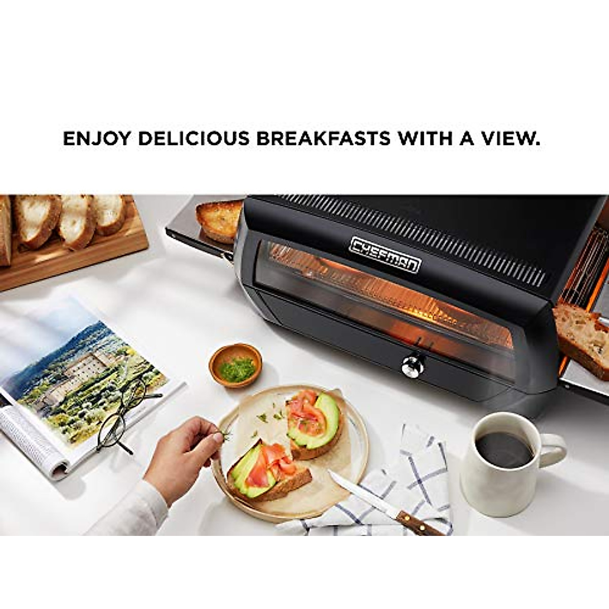 Chefman Food Mover Conveyor Toaster Oven, Moving Belt for Toasting Bread & Bagels, Stainless Steel w/Adjustable Temperature, Extra Large, 6 Cooking Functions: Toast, Bagel, Bake, Broil, Pizza & DIY