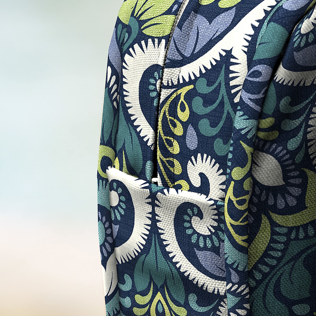 Arden Selections ProFoam Essentials Performance Outdoor Chaise Lounge Cushion 46 x 21, Sapphire Aurora Blue Damask