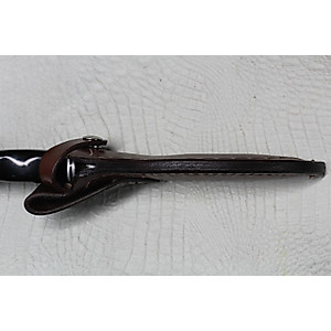 CARL THOMAS LEATHERS Custom Leather Vertical Knife Sheath Made to fit a Buck 119, Fixed Blade Knife Holder, Dyed Dark Brown