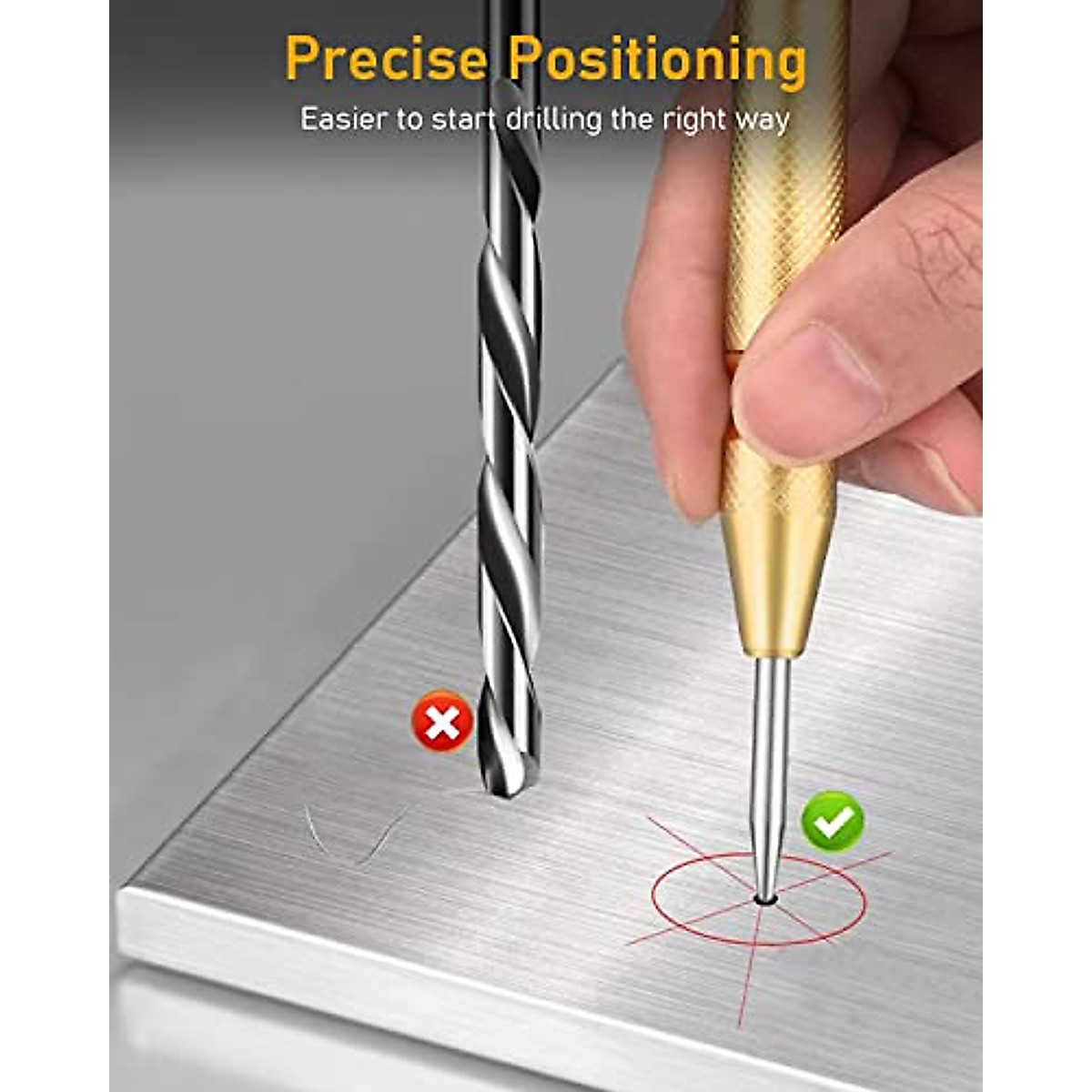 WENHUALI 16Pcs Drill Bit Set with Case, Including Titanium Coated 3Pcs Step Drill Bit, 6Pcs Countersink Drill Bits, 6Pcs High Speed Steel Twist Drill Bits for Metalworking, Woodworking, Hole Drilling