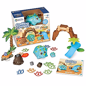 Learning Resources Coding Critters Rumble & Bumble - 23 Pieces, Ages 4+, Educational Learning Games, Screen-Free Early Coding Toy For Kids, Interactive STEM Coding Pet