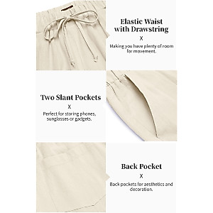 COOFANDY Men's 2 Pieces Cotton Linen Set Long Sleeve Henley Shirts Casual Beach Pants With Pockets Summer Yoga Outfits