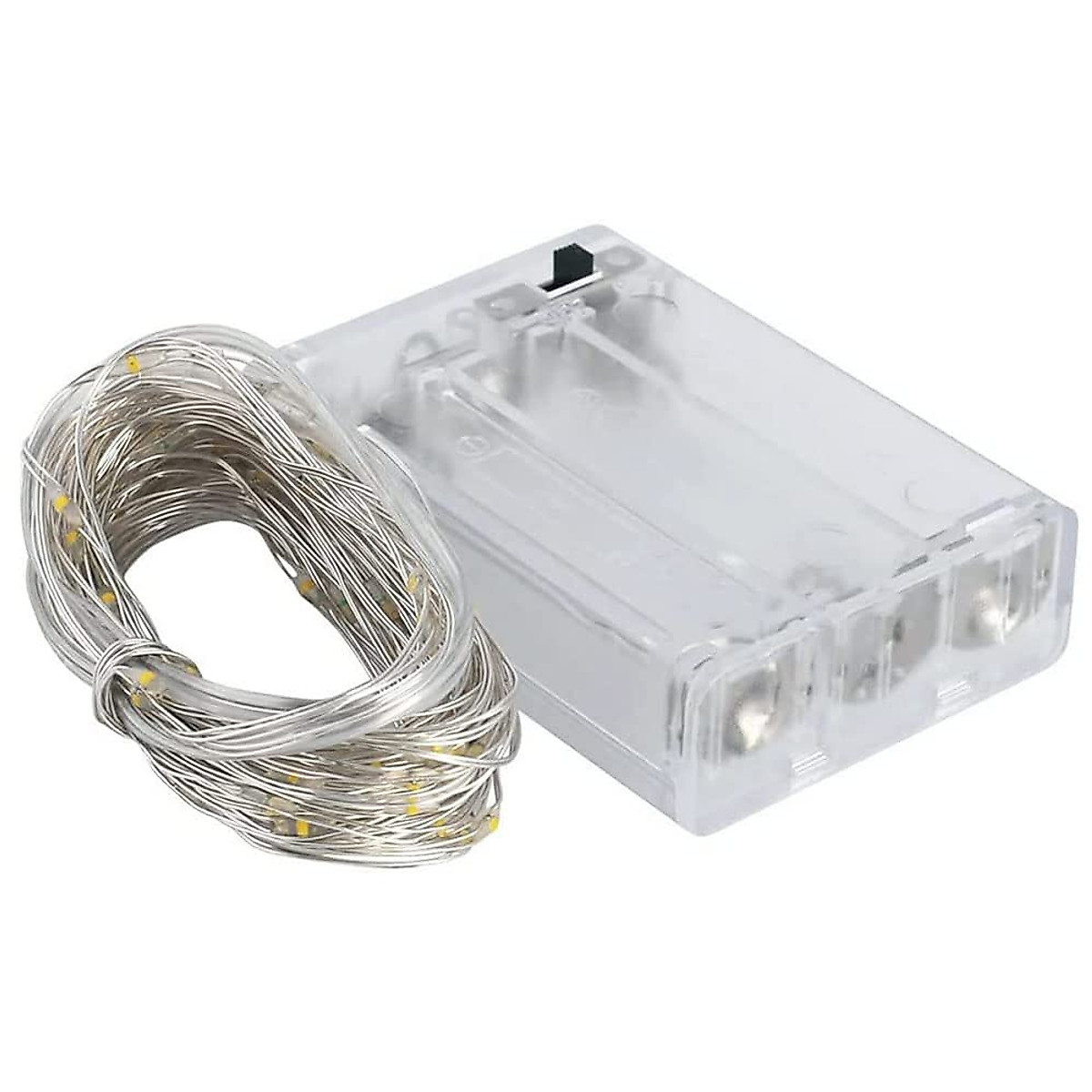 Led Fairy Lights Battery Operated Mini Battery Powered Silver Wire Starry Fairy Lights for Bedroom, Christmas, Parties, Wedding, Centerpiece, Decoration (Blue)