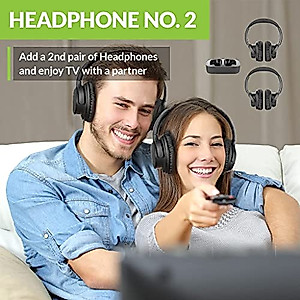 Avantree Ensemble & AS50, Bundle - Wireless Headphones (Set of 2) for TV Watching w/Bluetooth 5.0 Transmitter & Charging Dock (Optical AUX RCA), Over Ear Headset for Seniors, 35 Hrs Audio Playtime