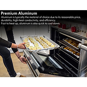 CURTA 6 Pack Aluminum Sheet Pan, NSF Listed Full Size 26 x 18 inch Commercial Bakery Cake Bun Pan, Baking Tray