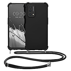 kwmobile Crossbody Case Compatible with OnePlus Nord N200 5G Case - TPU Silicone Cover with Strap - Black