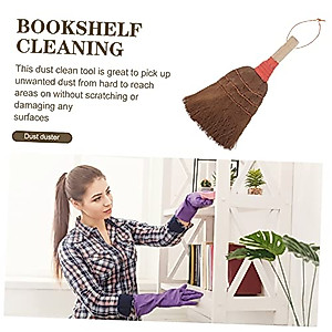 Healeved Small Cleaning Broom Duster Cleaning Brooms Desk Cleaning Broom Cleaning Accessory Household Palm Broom Cleaning Supplies Broom for Home Palm Fiber Broom Garden Hand Fork Brown