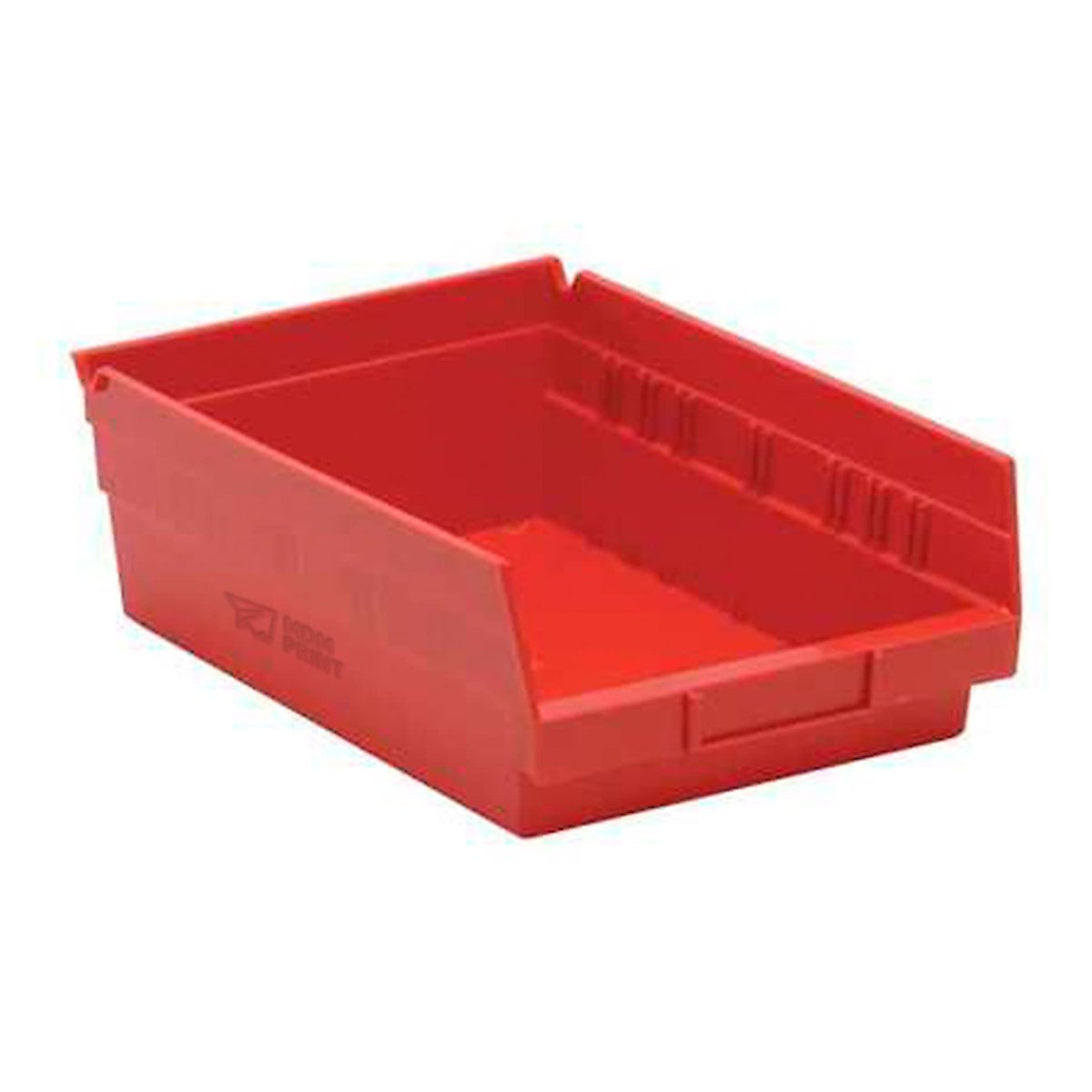 MDMprint Shelf Storage Bin, Red, Polypropylene, 11 5/8 in L x 8 3/8 in W x 4 in H, 50 lb Load Capacity
