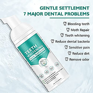 Teeth Whitening Toothpaste, 2 Pack Citrus Baking Soda Toothpaste, Foam Whitening Toothpaste, Ultra-fine Mousse Foam Deeply Cleaning Gums, Stain Removal