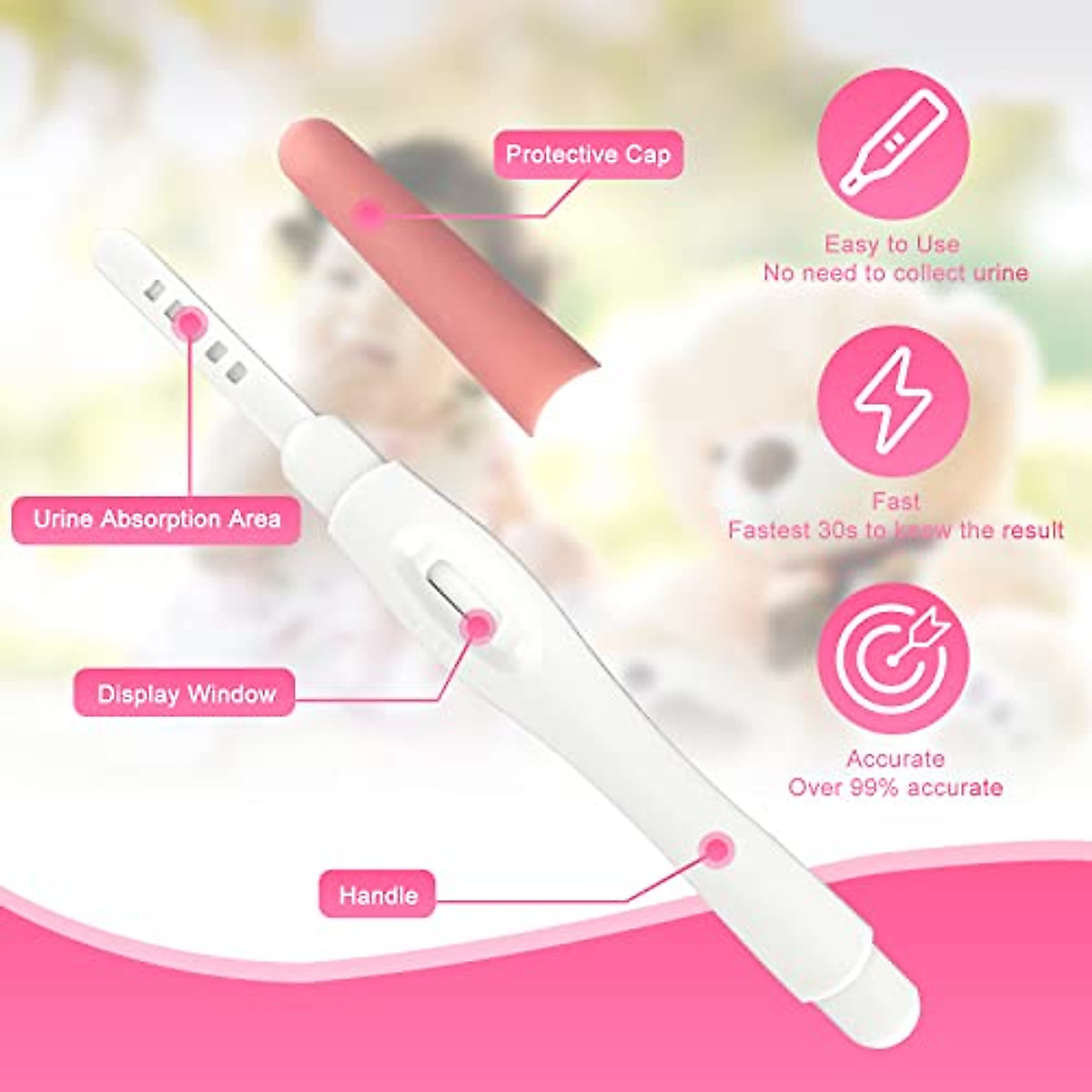 HCG Pregnancy Tests 1 Test/Bag 3 Tests/Box Early Detection Home Test, Woman Individually Sealed Early Pregnancy Home Detection Kits