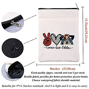 Eddie Lovers Book Sleeve ST Season Merchandise Book Cover Peace Love Eddie Book Sack Munson Book Pouch Gift for ST Fans (PLEddieBS)
