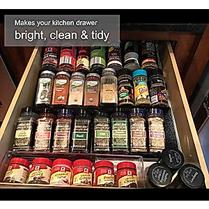 Artibear Expandable Spice Rack Drawer Organizer for 8" to 16" Kitchen Cabinets Drawer Tray, Set of 6