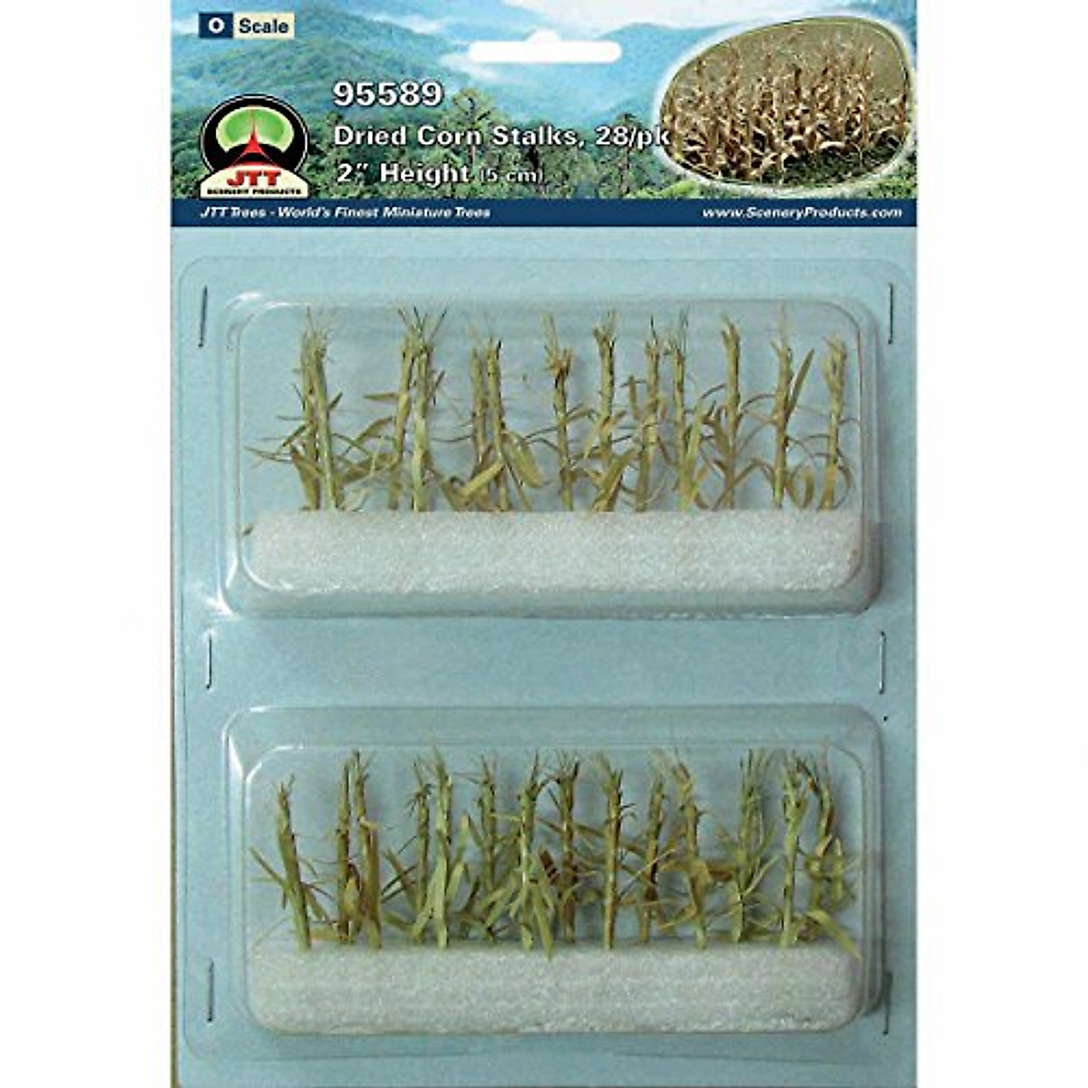 JTT Scenery Dried Corn Stalks 2" Tall 28/Pkg
