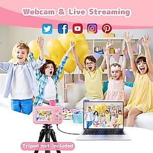 Digital Camera, Kids Camera with 32GB Card, FHD 1080P 44MP Vlogging Camera, 16X Zoom Point and Shoot Digital Camera Compact Portable Rechargeable Cameras for Teens Boys Girls Students Seniors(Pink)