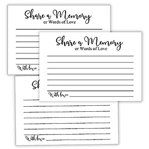 BUTIKUMI Share a Memory Cards, Funeral Guest Book, Memory Card for Celebration of Life, Graduation, Wedding, Retirement, Going Away Party, Pack of 50, 4x6 Inch 1