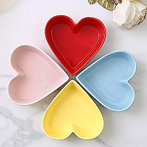 Sizikato Cute Heart Shaped Ceramic Bowl Salad Bowl Dessert Bowl Snack Bowl.