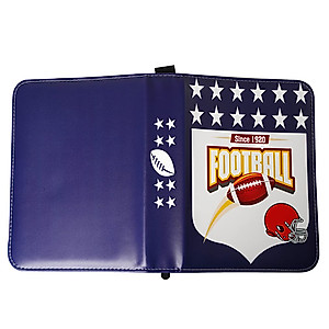 Leatherette 4 Pocket Trading Card Binder Album Holder Pages Folder Protector for American Football Trading Cards TCG - Top loading 3 Ring Zip Card Binder Album Football League Cards