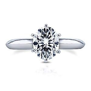 Kobelli 1 1/2 ct Oval Moissanite 6-Prong Solitaire Ring - 6.5 / white-gold/Forever One D-E-F