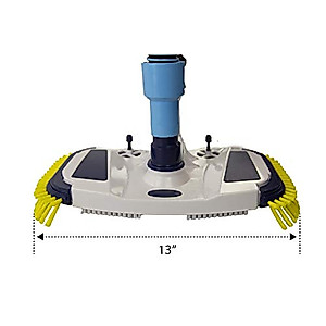 Aqua Select Weighted Pool Vacuum Head with Side Brushes for Cleaning Above Ground & Inground Swimming Pool | Flexible Handle with EZ Clips | Quickly Clean Walls, Corners and Slopes