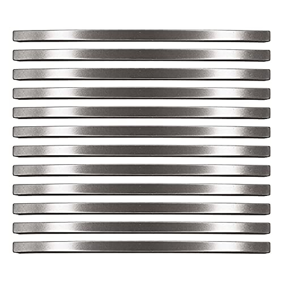 Questech Décor Tile Trim, 3/4 x 12 Inch Linear Flat Pencil Tile Edge Trim Cap, Decorative Shower Tile Liner, Kitchen Tile Border Backsplash Trim, Brushed Nickel Finish, 12 Pack