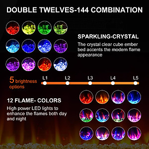 BREEZEHEAT 72inch Electric Fireplace Recessed Wall Mounted-Ultra Thin Fireplace Heater for Living Room/Bedroom with 2 Heat Vents, Remote Control, Touch Screen, Adjustable Flame, 8H Timer, 750w/1500w