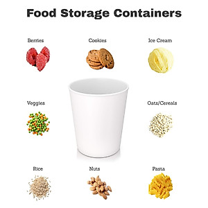 Ice Cream Freezer Storage Containers with Silicone Lids (3 Pack, 1- Quart Each) + 2 Serving Cups – Dishwasher Safe - Large Reusable BPA-Free Tub for Homemade Ice-Cream