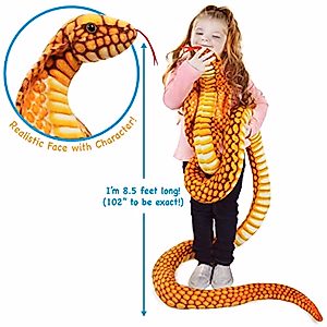 VIAHART Qamra The Queen Cobra - 102 Inch Stuffed Animal Plush - by Tiger Tale Toys