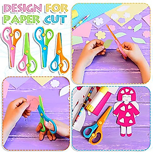 100 Pack Toddler Scissors Safety Scissors for Kids 5.4 x 2.5 Inch Plastic Scissors 3-5 Years Left Handed Scissors Spring Loaded Preschool Scissors for Paper Cutting Training Art Craft Tools Supplies