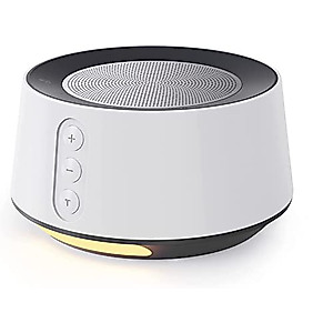White Noise Machine, 14 Soothing Sounds and Warm Night Light for Sleeping, 5 Timers and Memory Feature Plug in Sound Machine for Baby, Adults,White