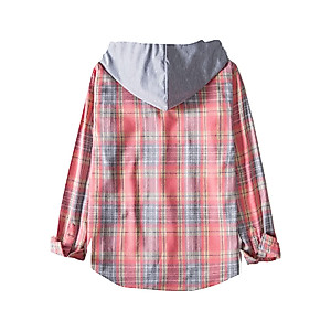 Mens Hoodies, Fashion Hoodies For Men Big And Tall Black Hoodies Large Hoodie Blank Men's Check Shirt Fashionable Loose Contrast Stitched Hooded Shirt Grey Sweatshirt Zip Up (XXL, Khaki)