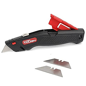 Hyper Tough QUICK-CHANGE RETRACTABLE UTILITY KNIFE + 3-BLADES Aluminum Body