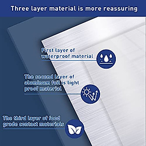 15 Pack Mylar Bags for Food Storage 5 Gallon, Resealable Stand Up Heat Sealable Bags with Zipper for Rice, Grains, Coffee Beans and Emergency Long Term Food Storage (15 Pcs Bags)
