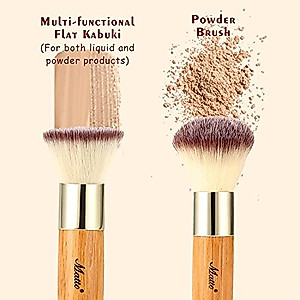 Matto Makeup Brush Set 2 Pieces Face Blush Kabuki Powder Foundation Makeup Brushes for Mineral BB Cream