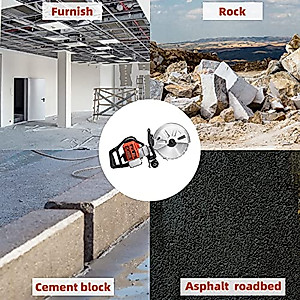 JACKCHEN Concrete Saw With EPA, 14 in Gas Powered Cut Off Saw, 2 Stroke Gasoline Circular Saw, Ideal for Cutting Concrete, Stone