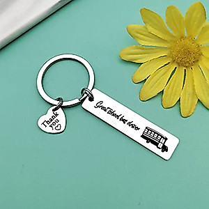 Appreciation Gift Keychain School Bus Driver Keyring for Best Friend Brother Thank You Gift for Husband Retirement Gift End of The School Year Gift Birthday Gift Back to School Gift Christmas Jewelry