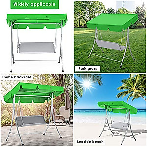 Yuehuam Patio Swing Canopy Cover, Heavy Duty 210D Polyester Waterproof Swing Replacement Top Cover for 3 Seat Swing Waterproof Dustproof Protection