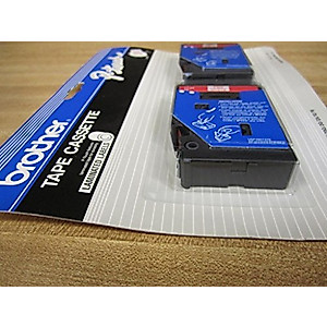 Brother TC-21 Red on White Tape Cartridges for P-Touch Labelers, .47" x 25.2' 2/Pack