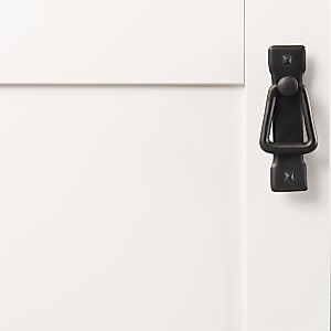 Hickory Hardware 1 Pack Solid Core Kitchen Cabinet Pulls, Luxury Cabinet Handles, Hardware for Doors & Dresser Drawers, 1-1/4 Inch Hole Center, Black Mist Antique, Old Mission Collection