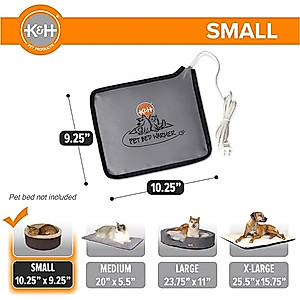 K&H Pet Products Pet Bed Warmer, Turn Any Cat or Dog Bed Into a Heated Cat or Dog Bed, Waterproof Heated Pad to Insert Inside Indoor Cat and Dog Beds - Gray Small, 100538772