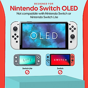TALK WORKS Nintendo Switch OLED Case - Protective Fit Durable TPU Case Designed for Nintendo Switch OLED - Non-Slip Secure Holding Grips, Easy Opening for Kickstand - For Comfortable Gaming - Blue