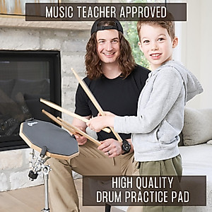 Silent Drum Practice Pad - 12 Inches Double Sided Drum Pad Provides A Great Rebound - Perfect Snare Drum Pad For Quiet Workouts On Snare Drums And On Your Lap