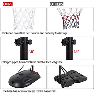 Yaheetech 32" Youth Portable Basketball Hoop 7-9ft Adjustable Height Basketball Stand Backboard System for Indoor Outdoor w/Wheels