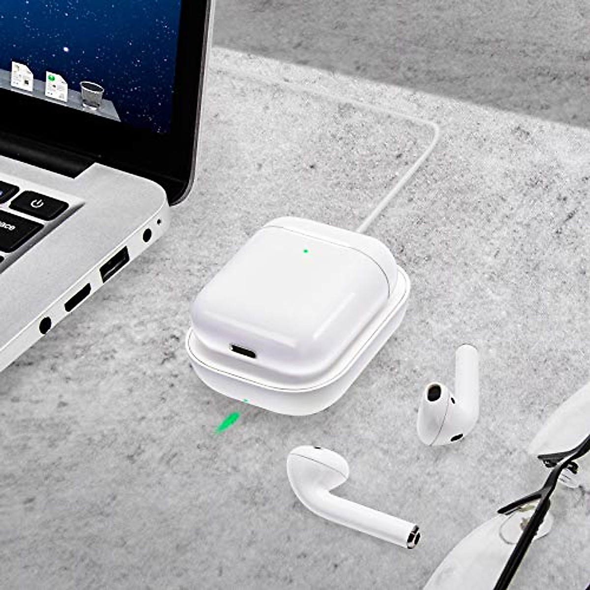 Airpods Pro Charger, Wireless Charger for AirPods 3rd/AirPods Pro 2nd/Airpods Pro/Airpods, Fast Wireless Charging Station for Apple Earbuds Earpods, Wireless Charger Pad for Airpods Earphone White