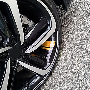 Kelenate® (Yellow) 6pcs Wheel Rim Stripe Reflective Stickers for Car Vinyl Reflective Safety Decoration Stripe Universal Rim Decals for Bumper Fender Accessories Compatible with GLE Class