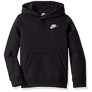 Nike Boy's NSW Pull Over Hoodie Club, Black/White, Small