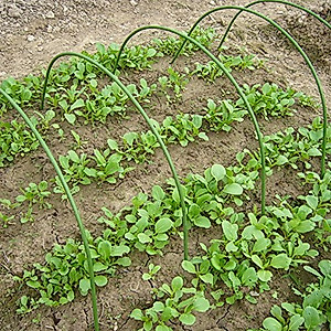 Okngr 6 Pcs Greenhouse Hoops, 4ft Grow Tunnel Hoops, Flexible Long Steel with Plastic Coated Grow Tunnel Garden Hoop for Garden Fabric, Plant Support Garden Stakes