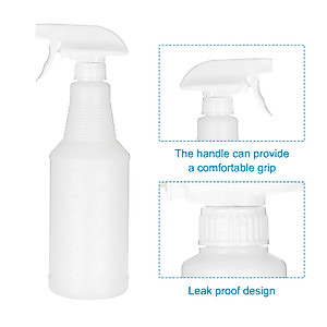 PATIKIL 750ml/24oz Plastic Spray Bottles, 4pcs Adjustable Nozzle Leak Proof Empty Water Mist Stream Sprayer for Cleaning Solutions Plants Hair, White
