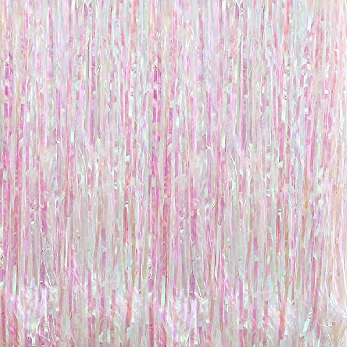 BRAVESHINE Party Decorations Iridescent Foil Fringe Backdrops - 2 Pack 3.2 x 6.5 ft Metallic Tinsel Photo Booth Pros Streamer Curtains for Birthday Wedding Graduation Christmas Holiday - Clear